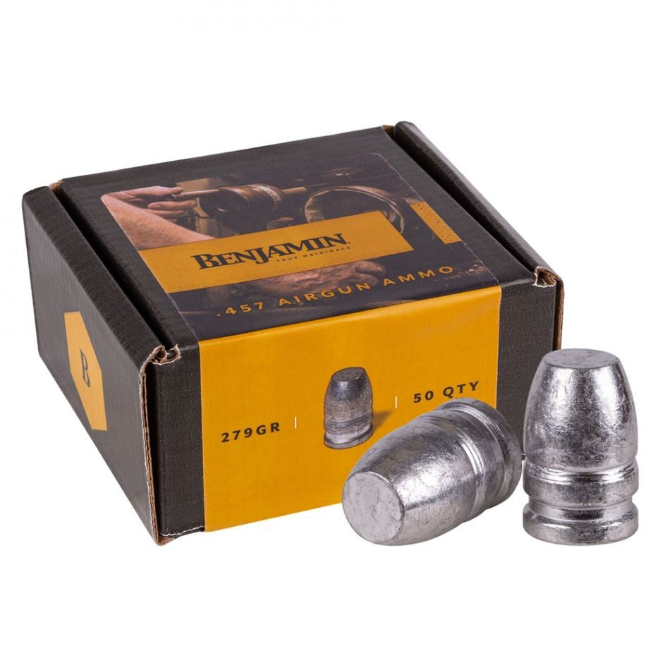 Benjamin .457 Caliber 279 Grain Flat Nose Air Rifle Ammunition - 50 Co ...