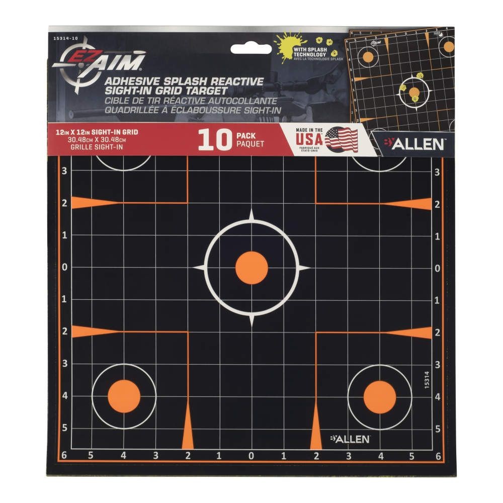 EZ Aim Splash Reactive Adhesive Paper Shooting Targets 12" Square - 10 ...