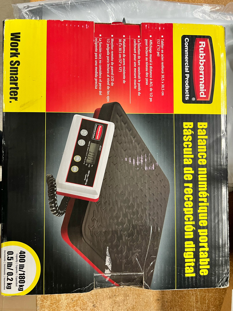 Rubbermaid Commercial Products Digital Receiving Scale 400-Pound Capac ...