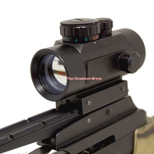 SAS 1x30mm Red/Green Crossbow Scope Sight w/ Switchable 3/8" and 7/8 ...