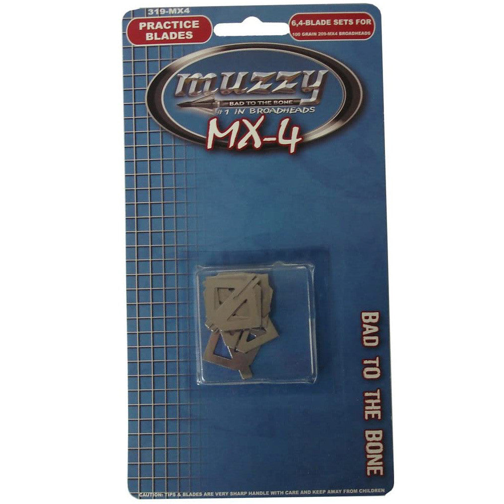 Muzzy Practice Blades 4-Blade for 319-MX4 100 Grain - 6 Complete Sets ...