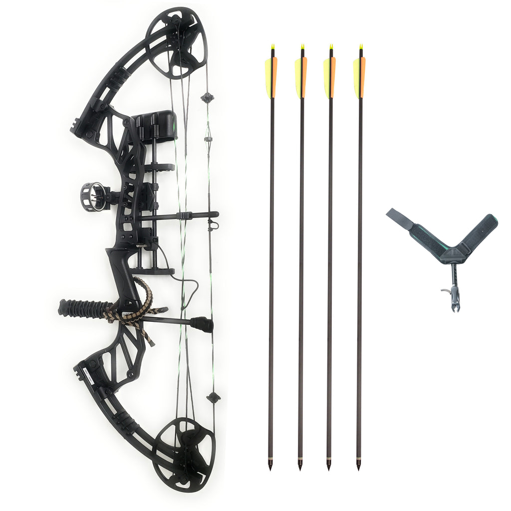 SAS Feud X 30-70 Lbs 19-31" Compound Bow Pro Package 300+FPS Target Hu ...