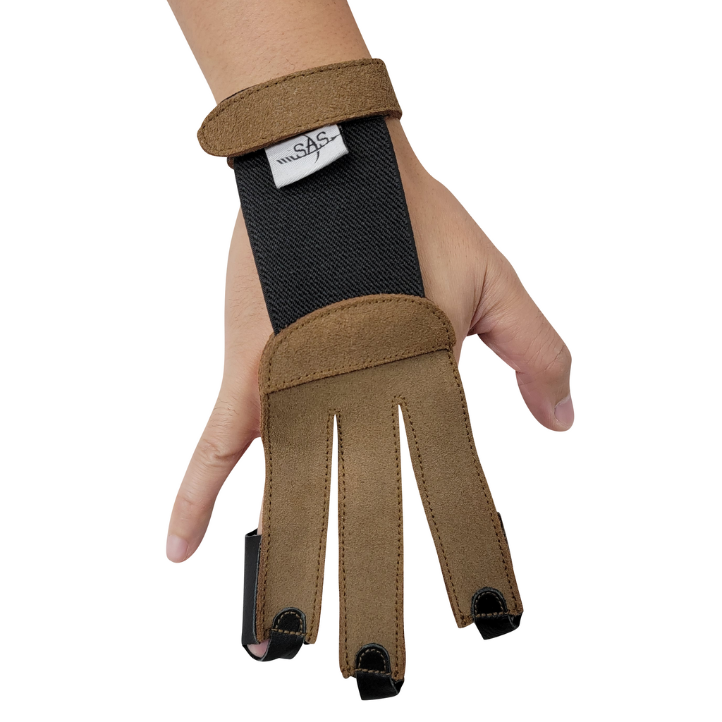 SAS Leather Traditional Gloves for Archery Target Shooting Glove Finge ...