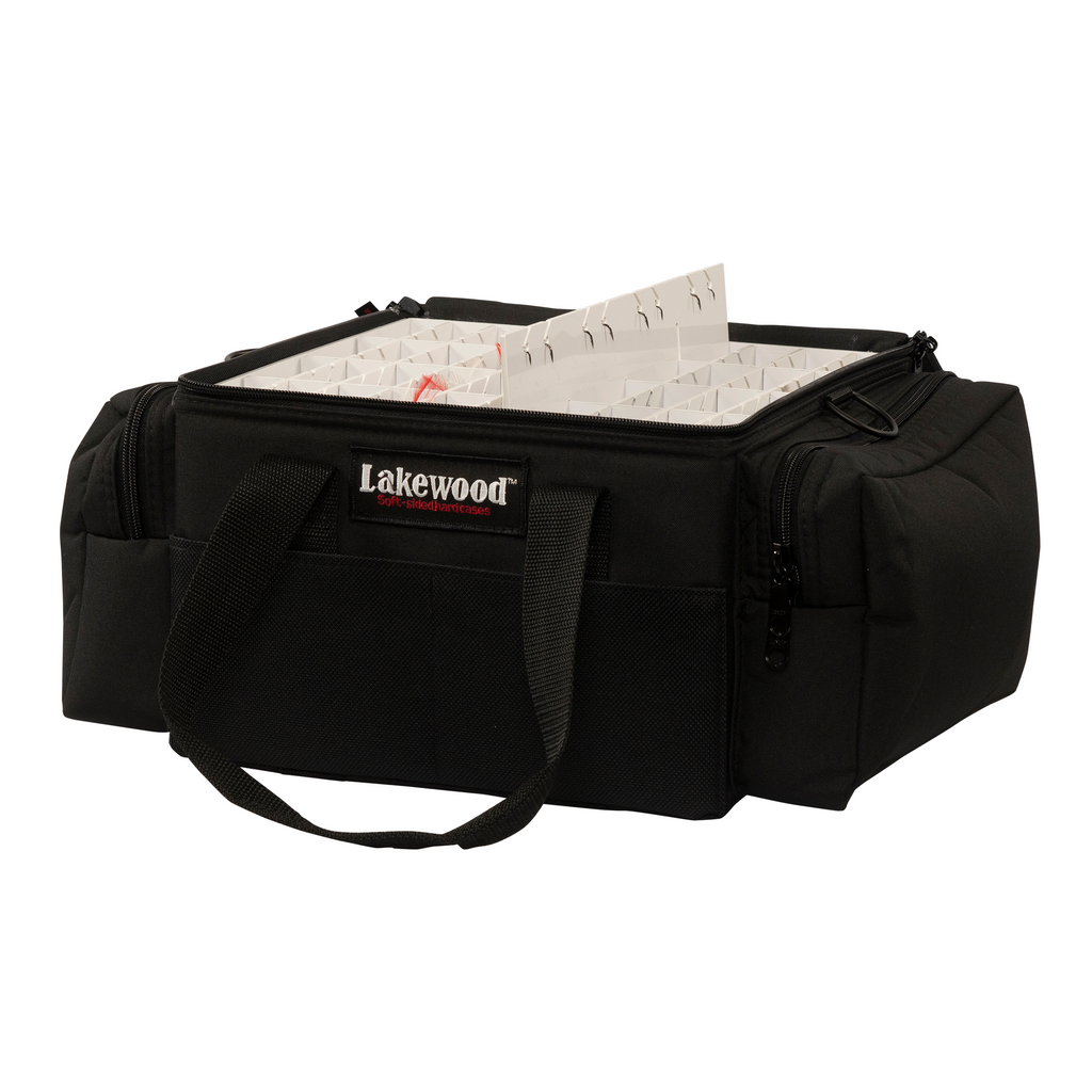 Lakewood Fishing Lure Caddy Tackle Box w Adjustable Hanging Lure Divid ...