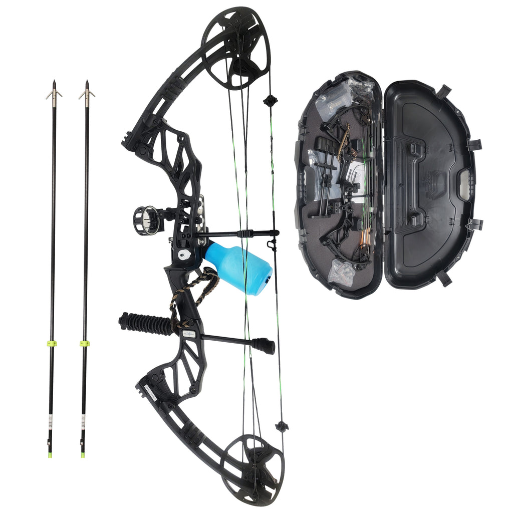 SAS Feud X 30-70 Lbs 19-31" Compound Bow Bowfishing Travel Package Hun ...