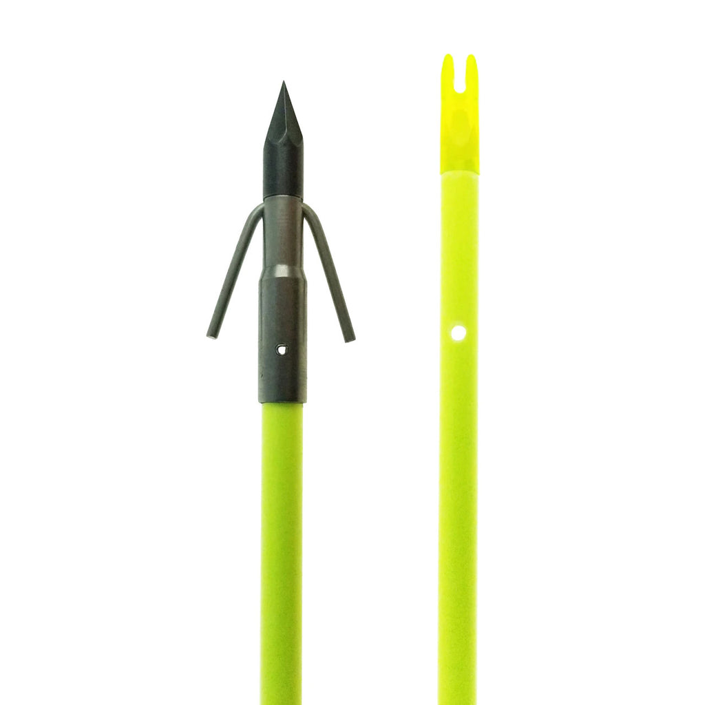 Muzzy Classic Fiberglass Bowfishing Arrow with Carp Point - Chartreuse ...